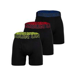 Under Armour Boxershort 3er Pack in Schwarz/Hellgr&uuml;n/Blau/Rot | Gr.: M