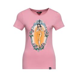 Queen Kerosin T-Shirt Holy Aperoli in rosa | Gr.: XS