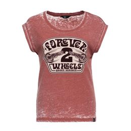 Queen Kerosin T-Shirt Forever 2 Wheels in terrakotta | Gr.: L
