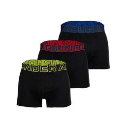 Under Armour Boxershort 3er Pack in Schwarz/Hellgr&uuml;n/Rot/Blau | Gr.: XL