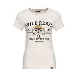 Queen Kerosin T-Shirt Royal Kitten Club in offwhite | Gr.: L