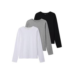 TWO SOON 3er-Pack T-Shirt in Grey Melange | Gr.: 110/116