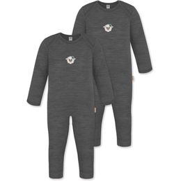 Normani Outdoor Sports 2er Pack Baby Merino Strampler &bdquo;Waverly" in Anthrazit | Gr.: 80