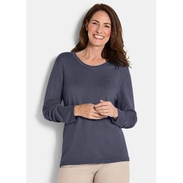 GOLDNER Edler Feinstrickpullover, V-Ausschnitt in marine | Gr.: 38