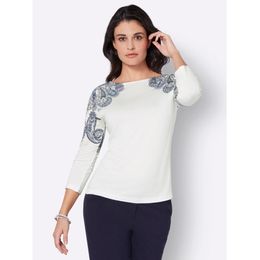 CR&Eacute;ATION L creation L Shirt in ecru-marine-bedruckt | Gr.: 38