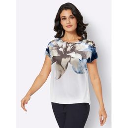 CR&Eacute;ATION L creation L Shirt in ecru-hellblau-bedruckt | Gr.: 42