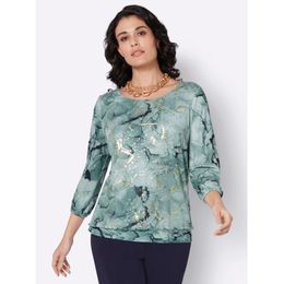 CR&Eacute;ATION L creation L Mesh-Shirt in kalkmint-bedruckt | Gr.: 36