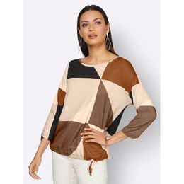 CR&Eacute;ATION L creation L Shirt in champagner-cognac-bedruckt | Gr.: 40