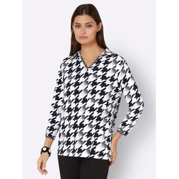 CR&Eacute;ATION L creation L Poloshirt in schwarz-ecru-bedruckt | Gr.: 40