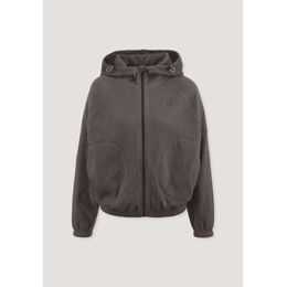 hessnatur Softfleece Jacke in dunkles mauve | Gr.: L