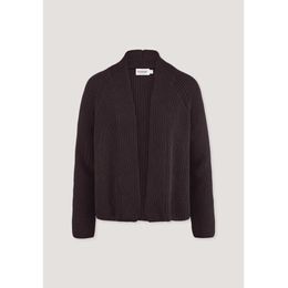 hessnatur Strick Jacke in schwarzbeere | Gr.: XXL