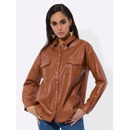 CR&Eacute;ATION L creation L Lederimitat-Blusenjacke in cognac | Gr.: 42