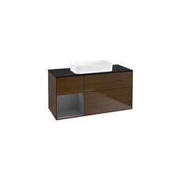 Villeroy & Boch V&B Waschtischunterschrank Wandbeleuchtung Finion 120x60 cm, Reg re Anthrac. m, wal veneer ; Villeroy & Boch (G702GKGN)
