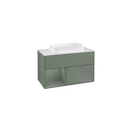 Villeroy & Boch V&B Waschtischunterschrank Abdeckplatte wh. m Finion 100x60,3cm, Rg li Oli. m Lac, Oli. m Lac ; Villeroy & Boch (F241GMGM)