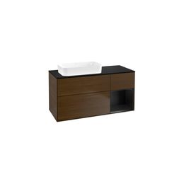 Villeroy & Boch V&B Waschtischunterschrank Wandbeleuchtung Finion 120x60 cm, Reg re bla m Lac, wal veneer ; Villeroy & Boch (G692PDGN)