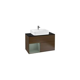 Villeroy & Boch V&B Waschtischunterschrank Finion 100, Pl w m, Reg li Oli. m Lac, wal ven ; Villeroy & Boch (F112GMGN)