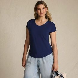 LANDS' END Shirt aus Baumwolle/Modal-Mix mit Ballettausschnitt, Damen,  Blau, Baumwolle/Baumwoll-Mischung/Baumwolle Modal, by Lands' End