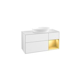 Villeroy & Boch V&B Waschtischunterschrank Finion 120cm, Pl w m, Rg gol m Lac, glo wh. Lac ; Villeroy & Boch (FA71HFGF)