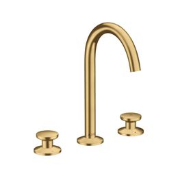 Hansgrohe 3-Loch-Waschtischarmatur Sel. 170 Axor One A 140mm, m Pus-Op-Abl, brush. gol opt (48070250)