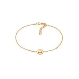 Elli Armband »mit Smile Face und 925 Silber, mit Kristallen von Swarovski « Gold 16 cm Cooles Smiling-Armband für Frauen und Mädchen