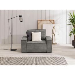 Home Affaire Sessel &raquo;SHERWOOD, Love-Seat in 3 Stoffarten verf&uuml;gbar&laquo; passend zur Polster-Serie SHERWOOD grau 100% Polyester