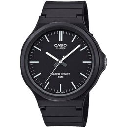 CASIO TIMELESS COLLECTION Quarzuhr Armbanduhr, Herrenuhr, analog, Resinarmband, Acrylglas schwarz-schwarz Schicke Herrenarmbanduhr