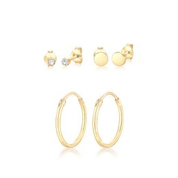 Elli Ohrring-Set &raquo;Ohrstecker 3er Set 925 Sterling Silver&laquo; Gold onesize Ohrringe f&uuml;r Damen mit Swarovski Kristallen verleihen jedem Outfit einen...
