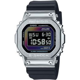 Casio G-SHOCK Chronograph Quarzuhr, Armbanduhr, Herrenuhr, digital, bis 20bar wasserd.Resinarmband schwarz-bunt Sportiver Herrenchronograph