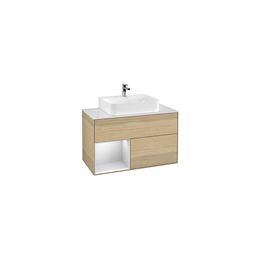 Villeroy & Boch V&B Waschtischunterschrank Finion 100, Pl bla m, Reg li wh. m Lac, Oa ven ; Villeroy & Boch (F111MTPC)