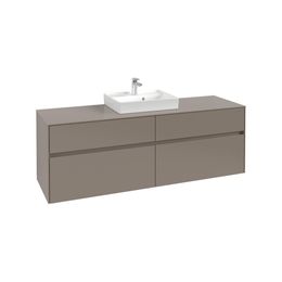 Villeroy & Boch V&B Waschtischunterschrank Collaro 160x54,8x50cm, WT mi, LED 12W, volc bla ; Villeroy & Boch (C077B0VL)
