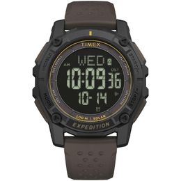 Timex Chronograph »RIDGE SOLAR« Solar Armbanduhr, Herrenuhr, digital, Silikonarmband, Stoppfunktion, Datum dunkelbraun Funktionaler Chronograph für...
