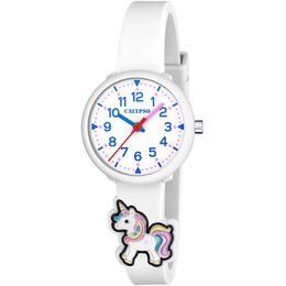 Calypso Watches Quarzuhr »My First Watch« Armbanduhr, Kinderuhr, Mädchen, analog, Einhorn weiß Niedliche Kinderarmbanduhr