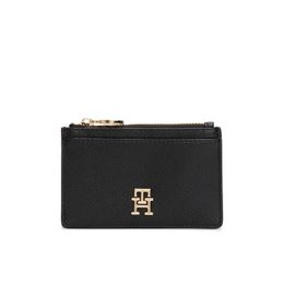 Tommy Hilfiger Kartenetui »TH DISTINCT LONG CC HOLDER«, Damen Geldbeutel, Portemonnaie mit TH-Logo-Schmuckelement schwarz