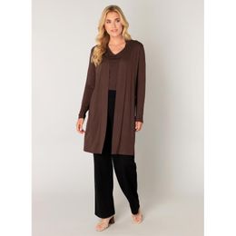 Base Level Longstrickjacke »Yayla Long« ohne Verschluss Brown 36 36 Long-Strickjacke Yayla Long von BASE-LEVEL