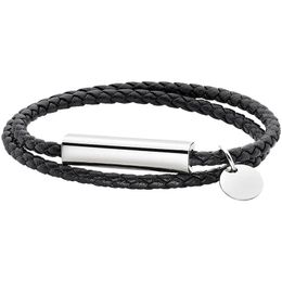 ANISTON JEWELRY & WATCHES Armband »Schmuck Geschenk Armband Mikrofaserleder/Edelstahl« edelstahlfarben-schwarz 19 cm Modisches Wickelarmband mit...