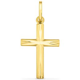 Firetti Kreuzanhänger »Schmuck Geschenk Gold 375 Halsschmuck Anhänger Halskette Kreuz« () Made in Germany gelbgoldfarben Religiöses Symbol in Form...