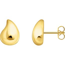 Thomas Sabo Paar Ohrstecker »Tropfen-Ohrstecker mit organischer Form, Bold Elegance« gelbgoldfarben Tropfen-Ohrstecker mit organischer Form