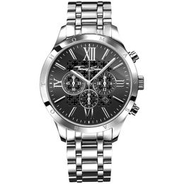Thomas Sabo Chronograph »REBEL URBAN« Quarzuhr, Armbanduhr, Herren, Datum, Stoppfunktion, 12/24-Std.-Anzeige silberfarben Imposanter Herrenchronograph