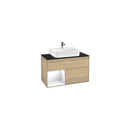 Villeroy & Boch V&B Waschtischunterschrank Finion 100, Pl w m, Reg li glo wh. Lac, Oa ven ; Villeroy & Boch (F112GFPC)