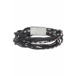 Firetti Wickelarmband »mehrreihig, mit Elementen aus Metall« schwarz-roségoldfarben-metallfarben-gunfarben 38 cm Lässiges Armband zum Wickeln