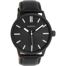 Oozoo Herren Oozoo Quarzuhr Armbanduhr, Herrenuhr, Lederarmband, analog schwarz