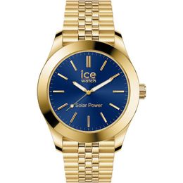 Ice Watch ICE-WATCH Solaruhr »ICE steel - Medium - SOLAR 3H« Armbanduhr, Herrenuhr, Edelstahlarmband, bis 10 bar wasserdicht gelbgoldfarben-blau Klassisch...
