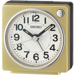 Seiko Quarzwecker Wecker, Reisewecker, Schlafzimmer, Piepalarm, durchlaufende Sekunde goldfarben Handlicher Wecker