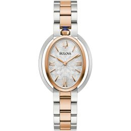 Bulova Quarzuhr »Rubaiyat« Armbanduhr, Damenuhr, Edelstahlarmband, analog silberfarben, roségoldfarben Edel wirkende Damenarmbanduhr