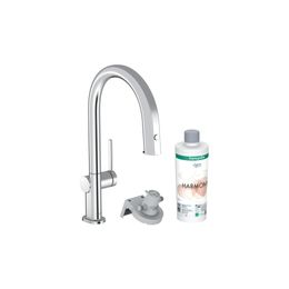 Hansgrohe Sp&uuml;ltisch-Einhebelmischer Aqittura M91 m Ausz.-Ausl., 1jet, Starter Set, chrom (76801000)