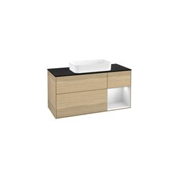 Villeroy & Boch V&B Waschtischunterschrank Wandbeleuchtung Finion 120x60 cm, Reg re wh. m Lac, Oak Veneer ; Villeroy & Boch (G712MTPC)