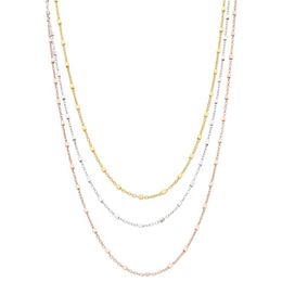 Firetti Kette ohne Anhänger »Schmuck Geschenk Silber 925 Halsschmuck Halskette 3-reihig tricolor« silberfarben-gelbgoldfarben-roségoldfarben...