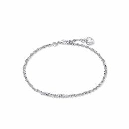Amor Fußkette mit Anhänger »Schmuck Geschenk Silber 925 Körperschmuck Herz« mit Zirkonia (synth.) Silber-925