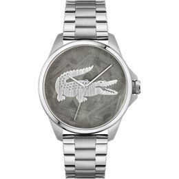 Lacoste Quarzuhr »LE CROC« Armbanduhr, Herrenuhr, Edelstahlarmband, analog silberfarben Angesagte Herrenarmbanduhr