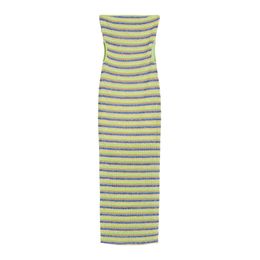 Bershka Knitted dress female size S Blue / Light brown / Light green / White